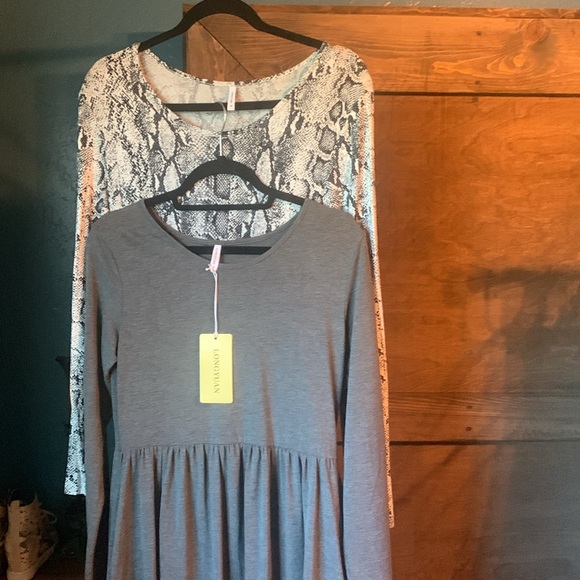 Longyuan | Dresses | Nwt Bundle Of Two Long Sleeve Dresses Medium Snake ...